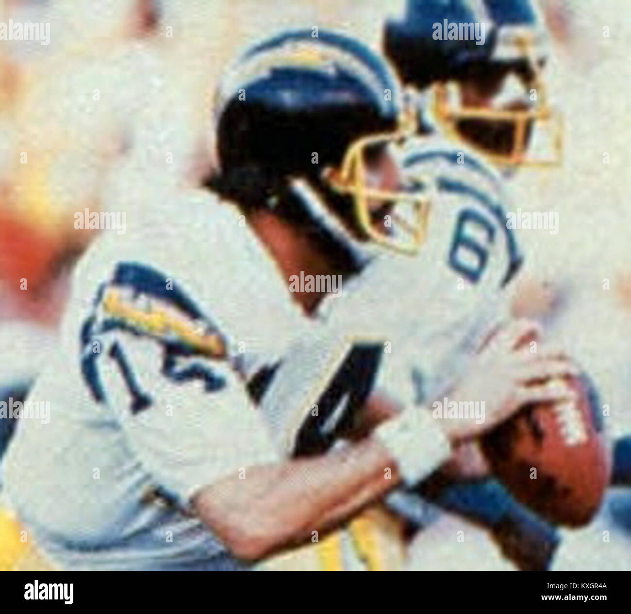 This 1986 Jeno's Pizza advertisement features NFL players Dan Fouts and ...