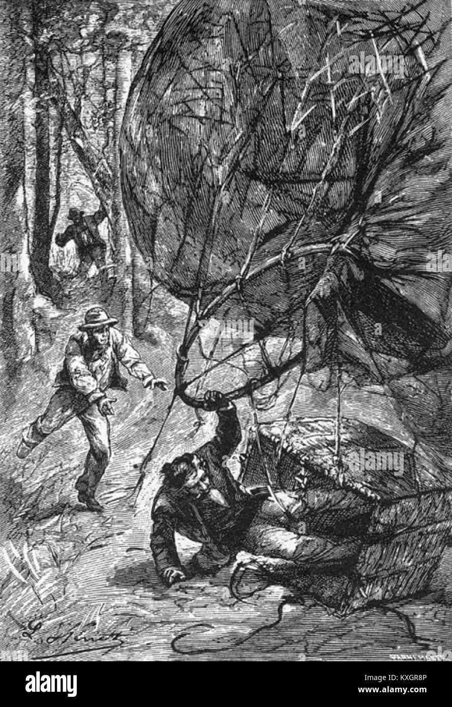 'Robur the Conqueror' by Léon Benett is an illustration from the 19th ...