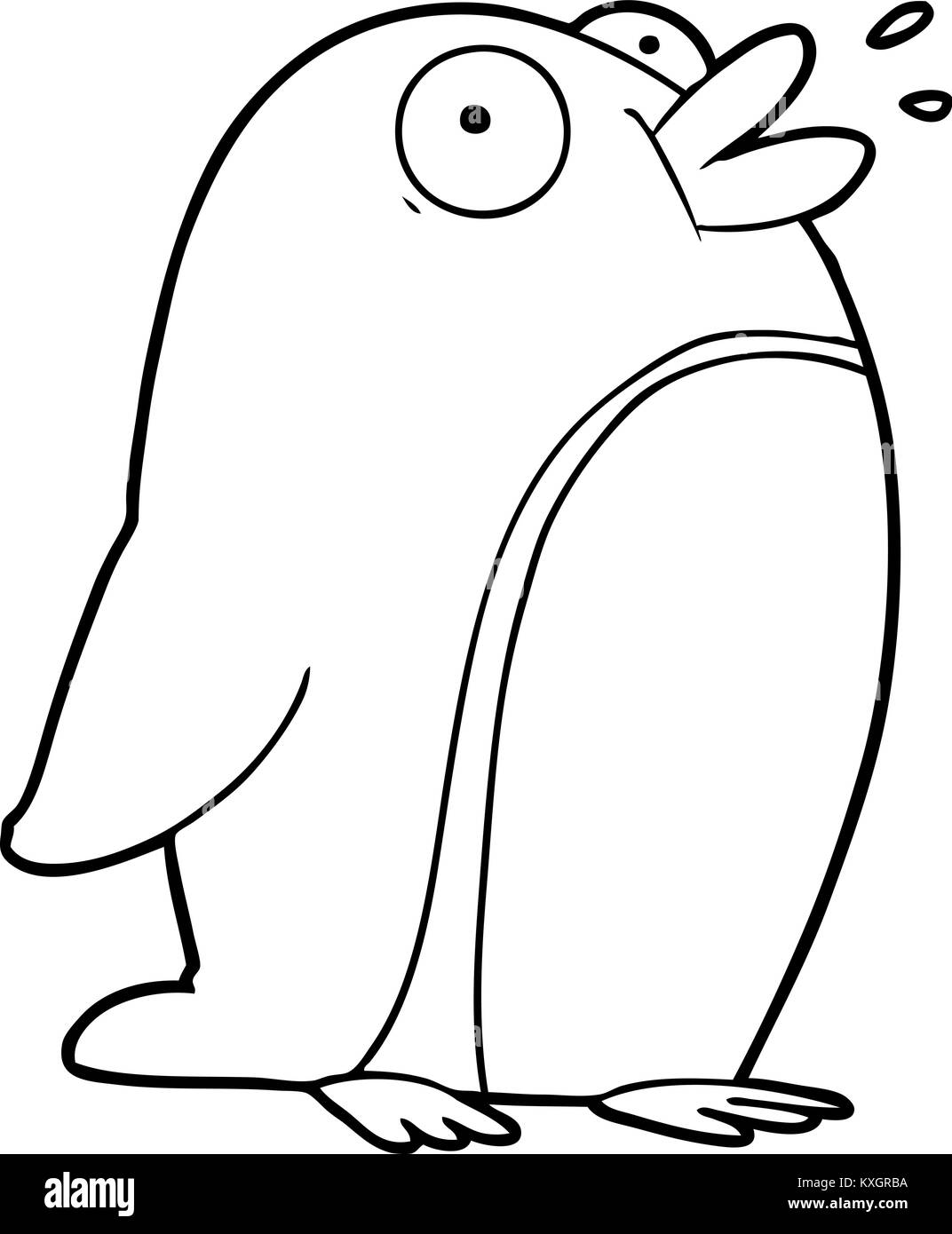 Penguin hand drawn doodle Black and White Stock Photos & Images - Alamy