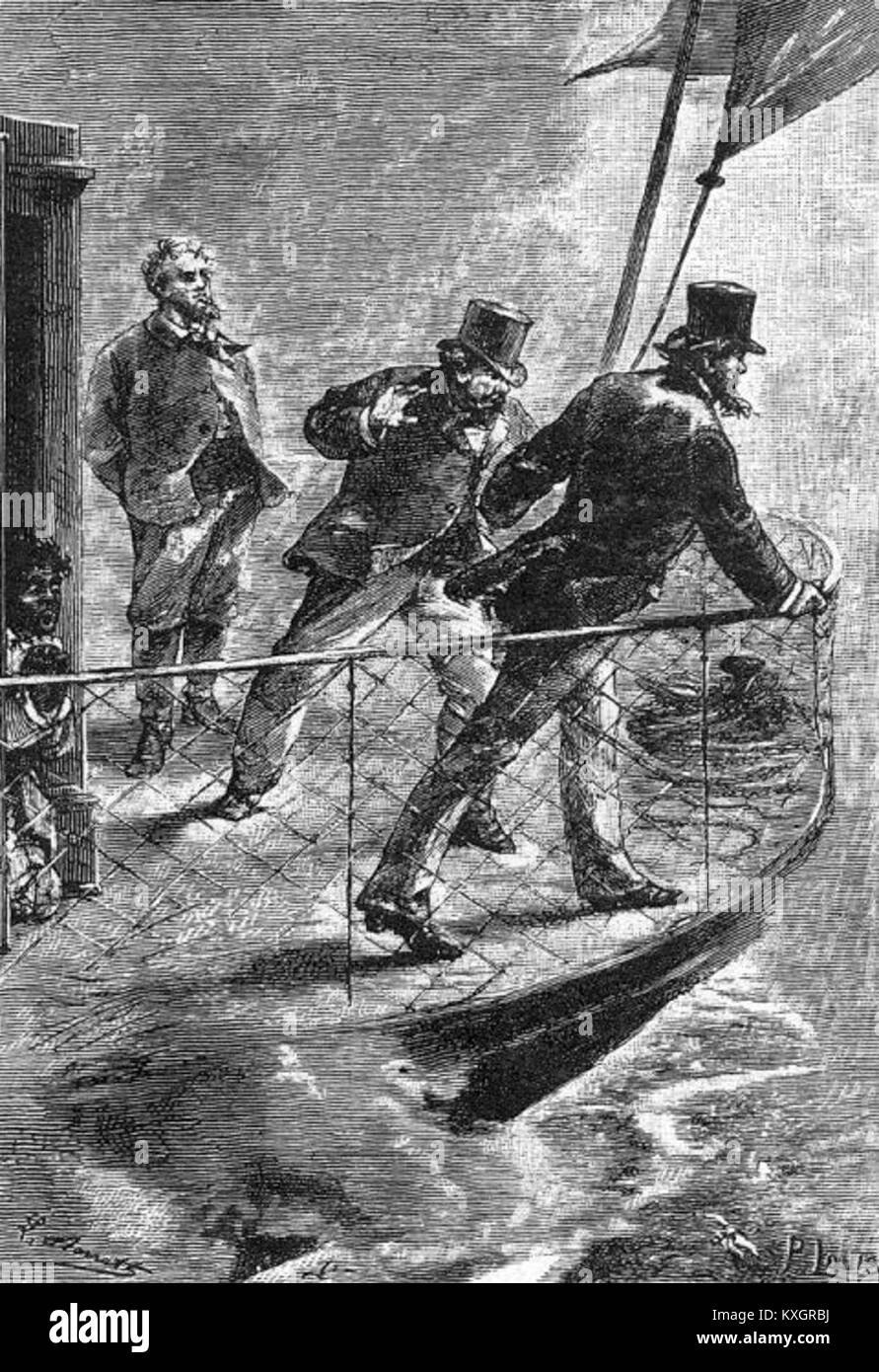 'Robur the Conqueror' by Léon Benett is an illustration from a French ...