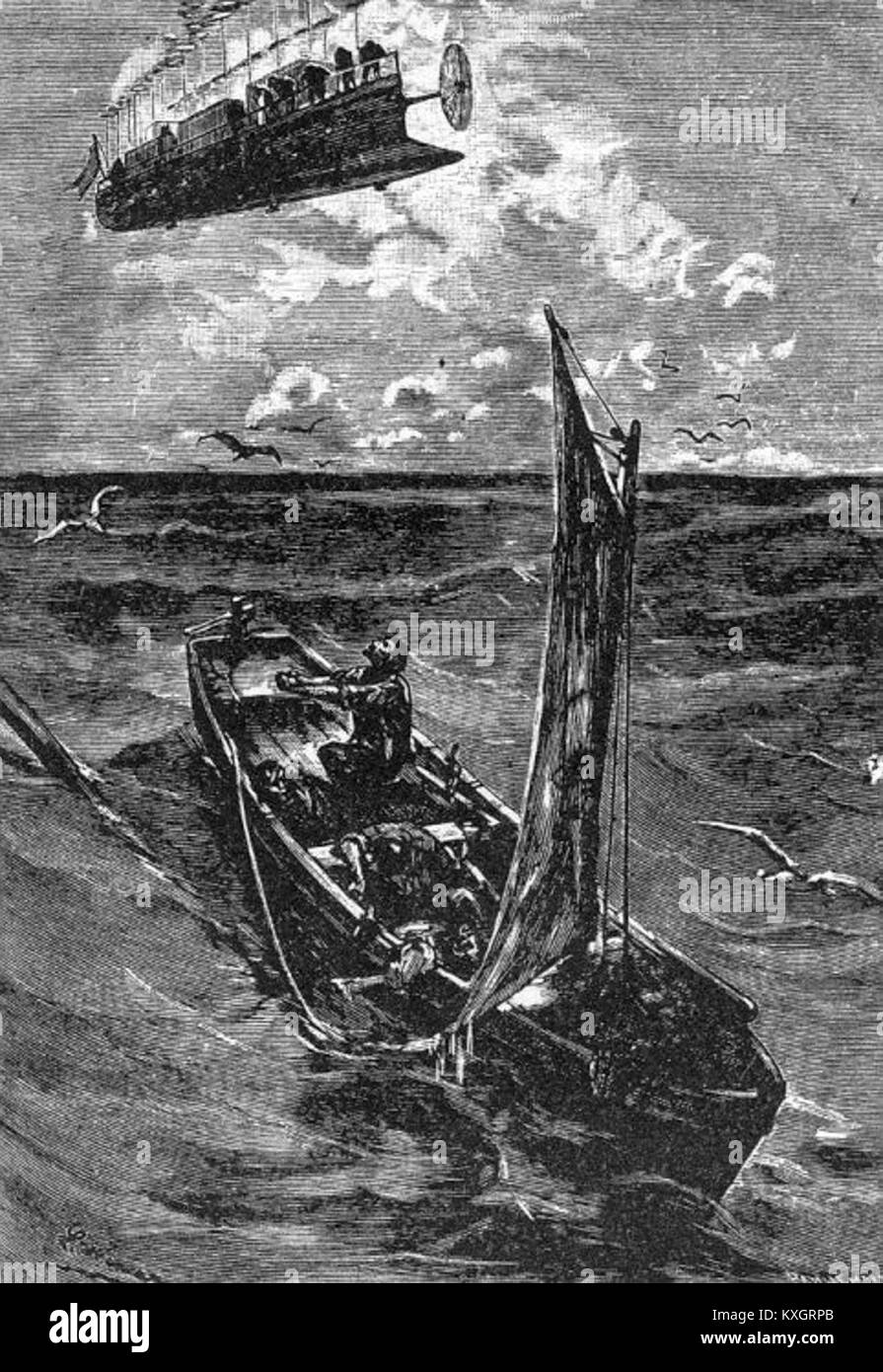 This is a book illustration from 'Robur the Conqueror' by Jules Verne ...