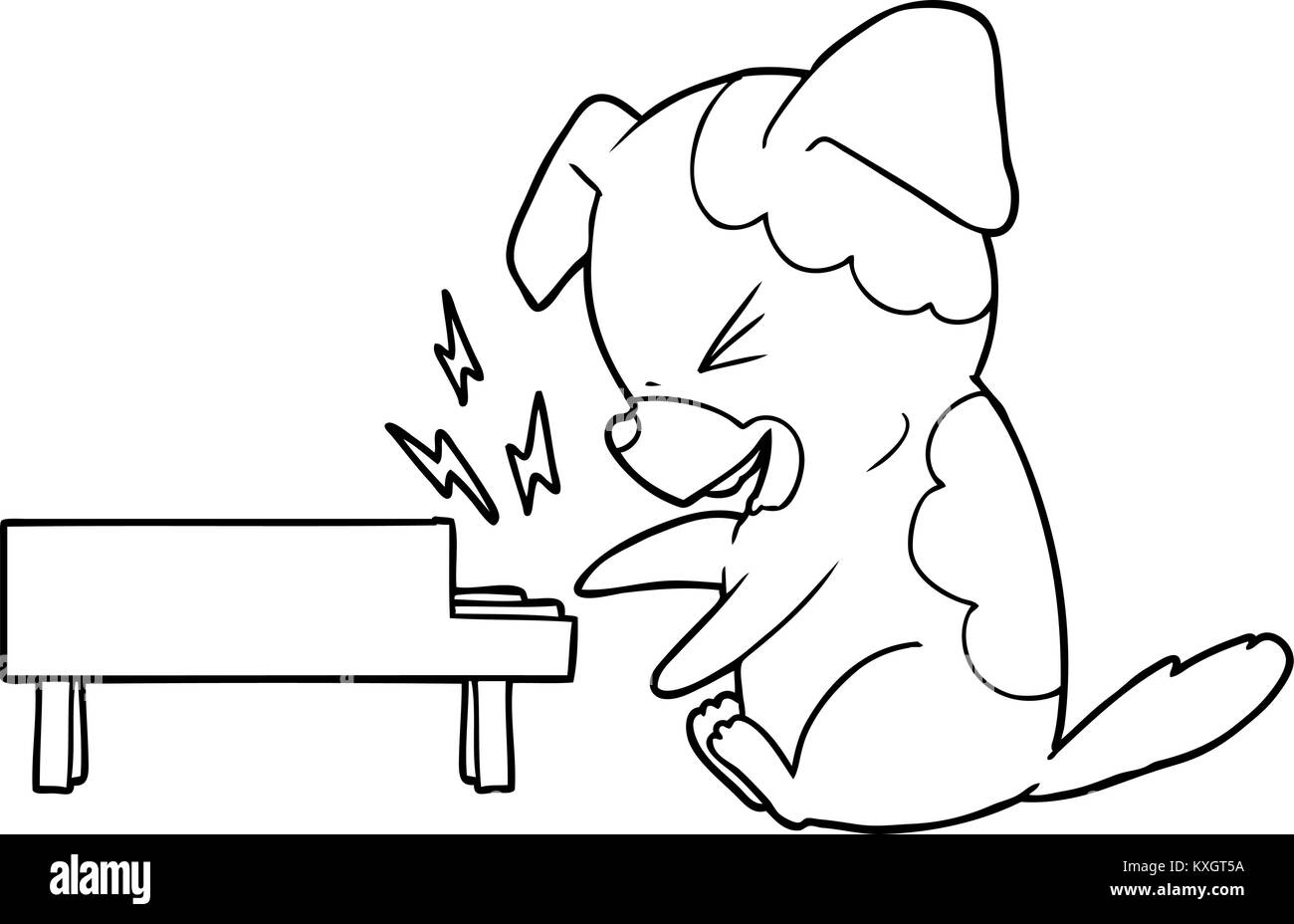 cartoon dog rocking out on piano Stock Vector Image & Art - Alamy