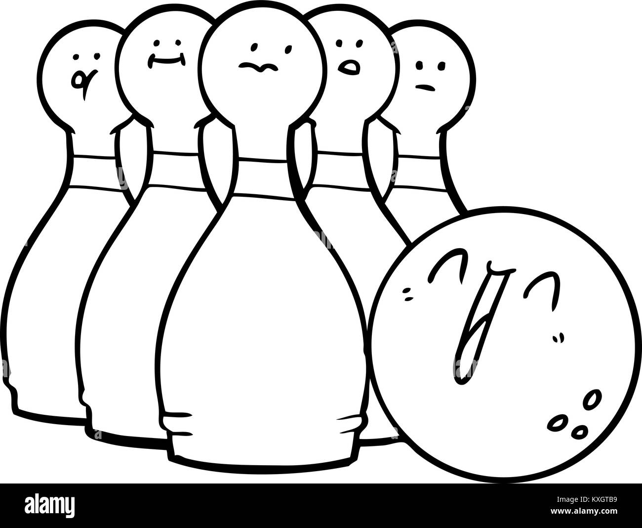 Laughing bowling pins Black and White Stock Photos & Images - Alamy