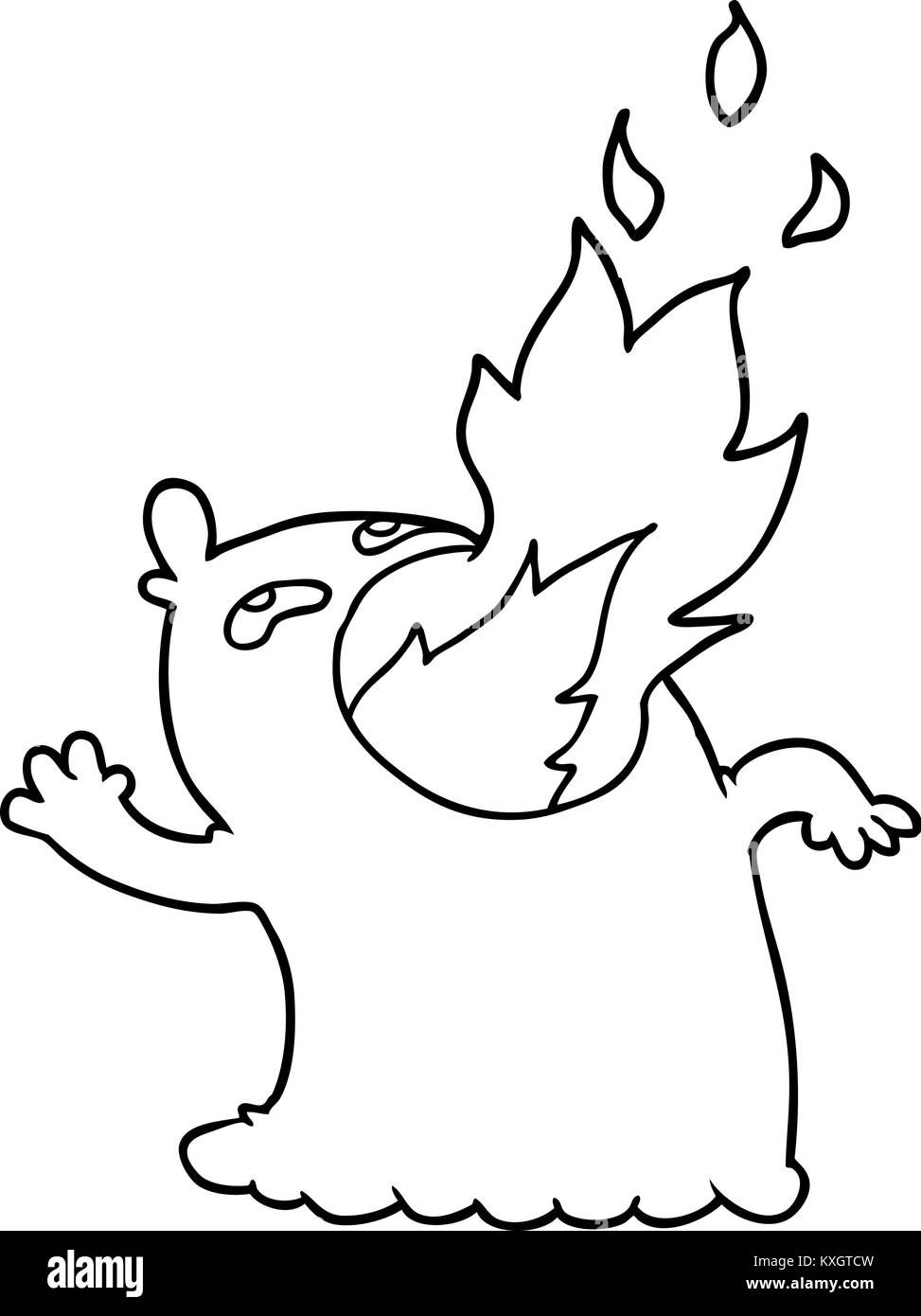 cartoon fire breathing ghost Stock Vector Image & Art - Alamy