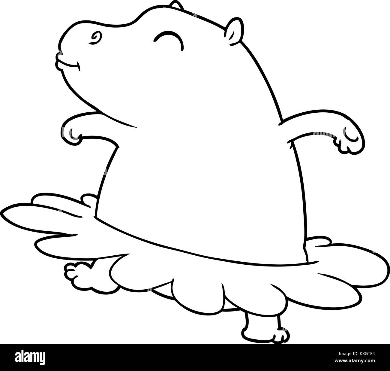 Dancing Hippo Clipart Black And White