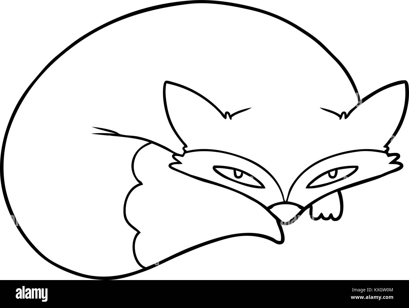 cartoon curled up fox Stock Vector Image & Art - Alamy