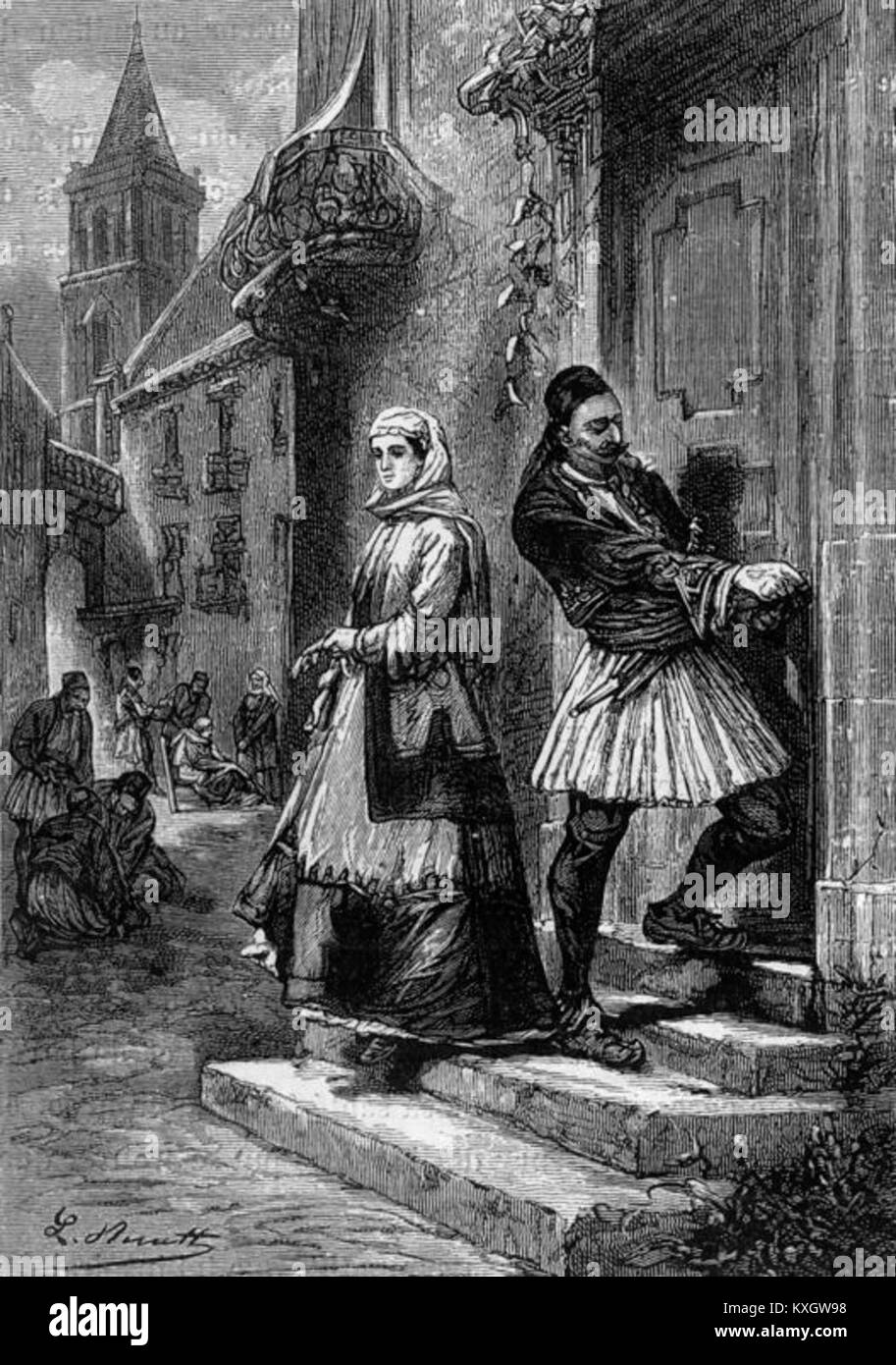 The illustration by Léon Benett for Jules Verne’s novel The Archipelago ...