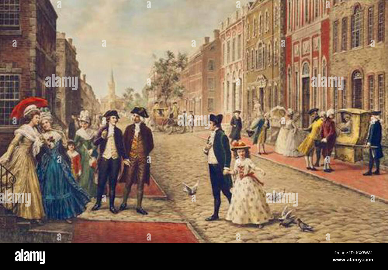 Aaron Burr, Alexander Hamilton and Philip Schuyler strolling on Wall ...