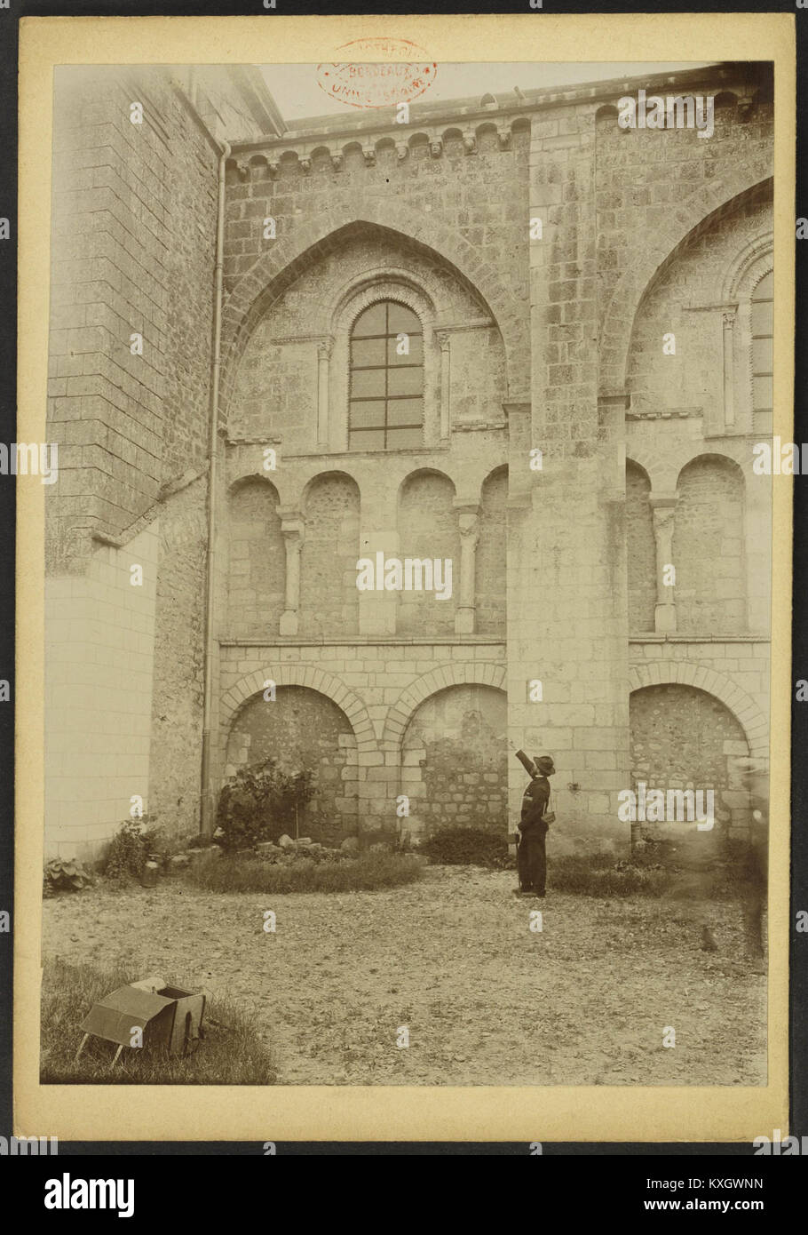 This illustration by J-A Brutails depicts the Abbaye Saint-Junien de ...