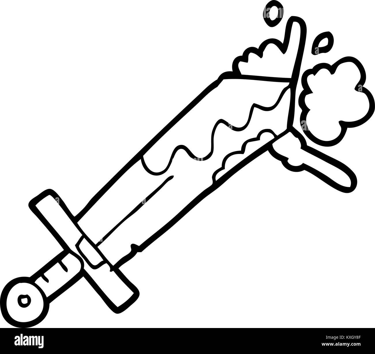 Freehand drawn cartoon bloody sword Stock Vector Images - Alamy