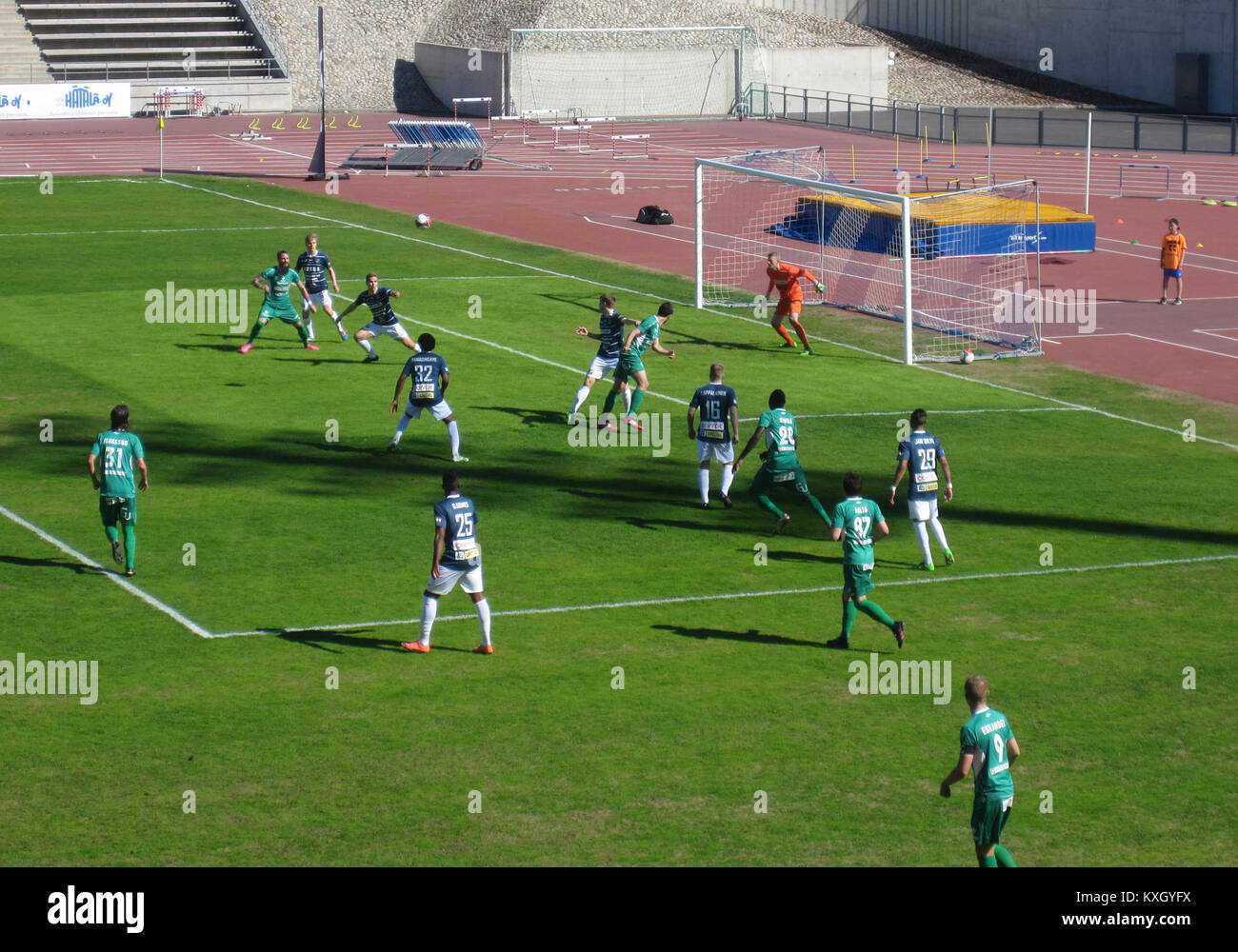 A photograph from the 2016 football match between AC Oulu and Ekenäs IF ...