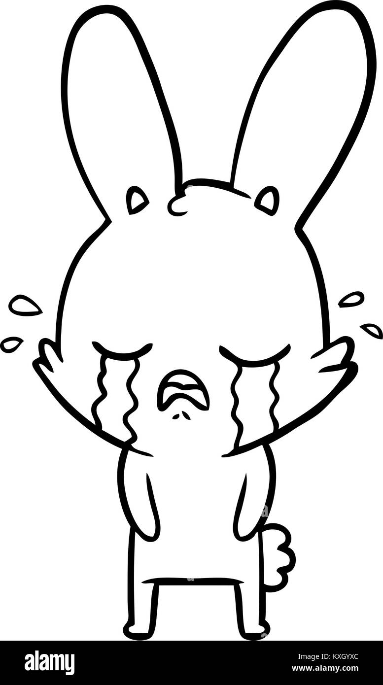 cute cartoon rabbit crying Stock Vector Image & Art - Alamy