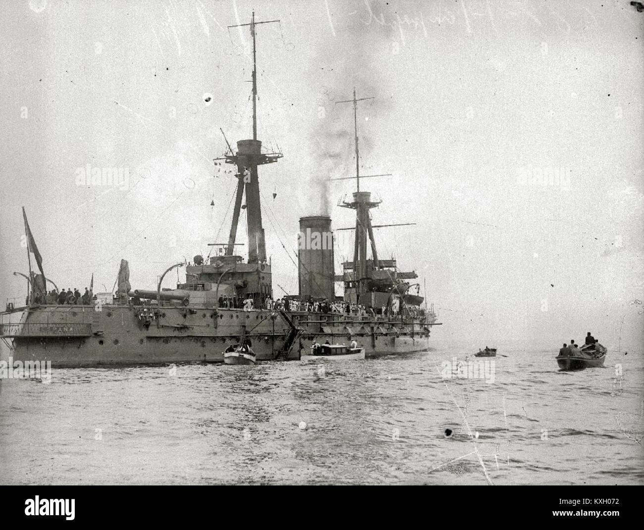 A photograph or record of the Spanish battleship España, the first ...
