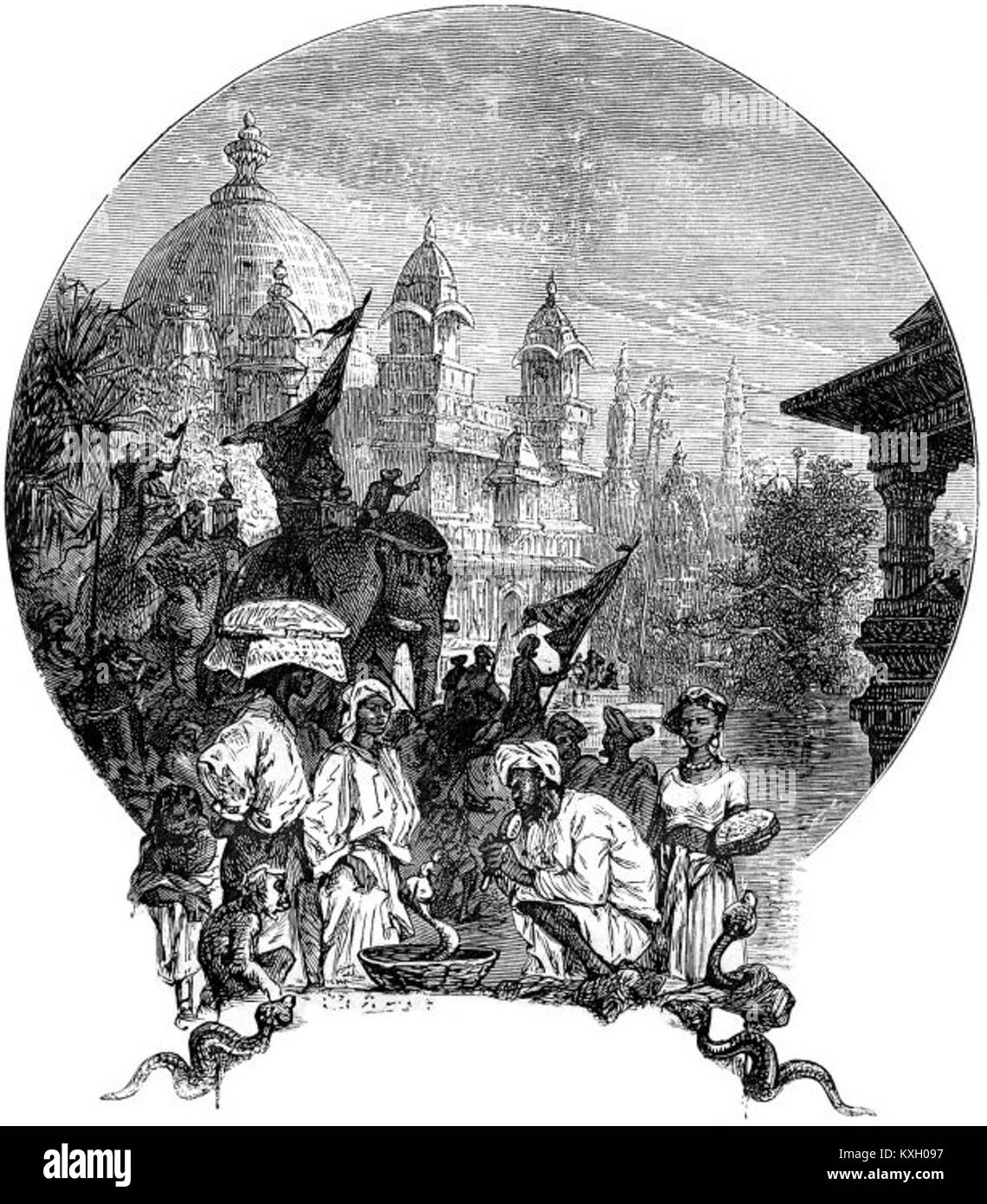 ‘The Steam House,’ illustrated by Léon Benett for Jules Verne’s 1880 ...