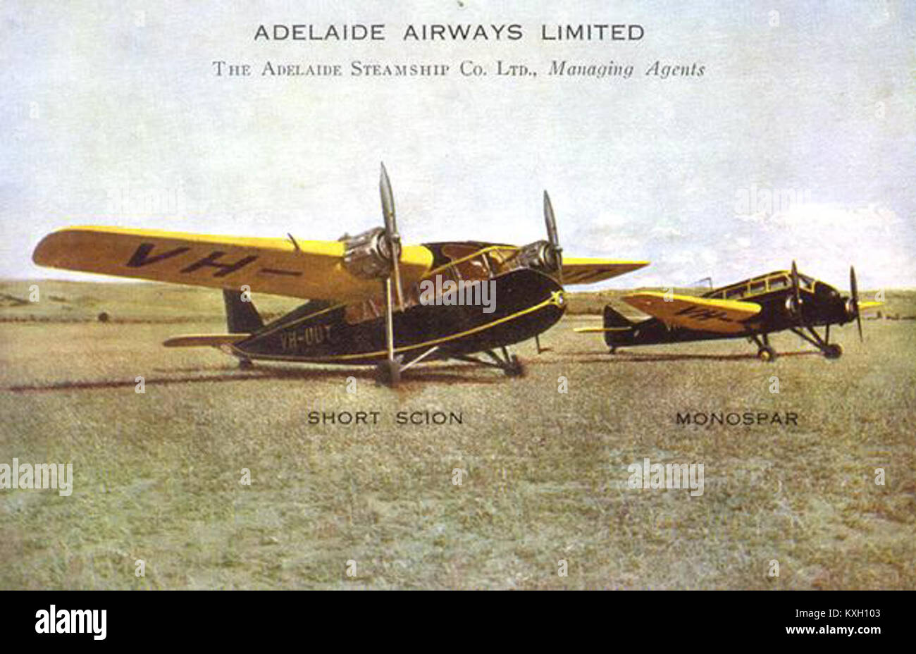 Adelaide Airways 1935-Short Scion&Monospar Stock Photo - Alamy