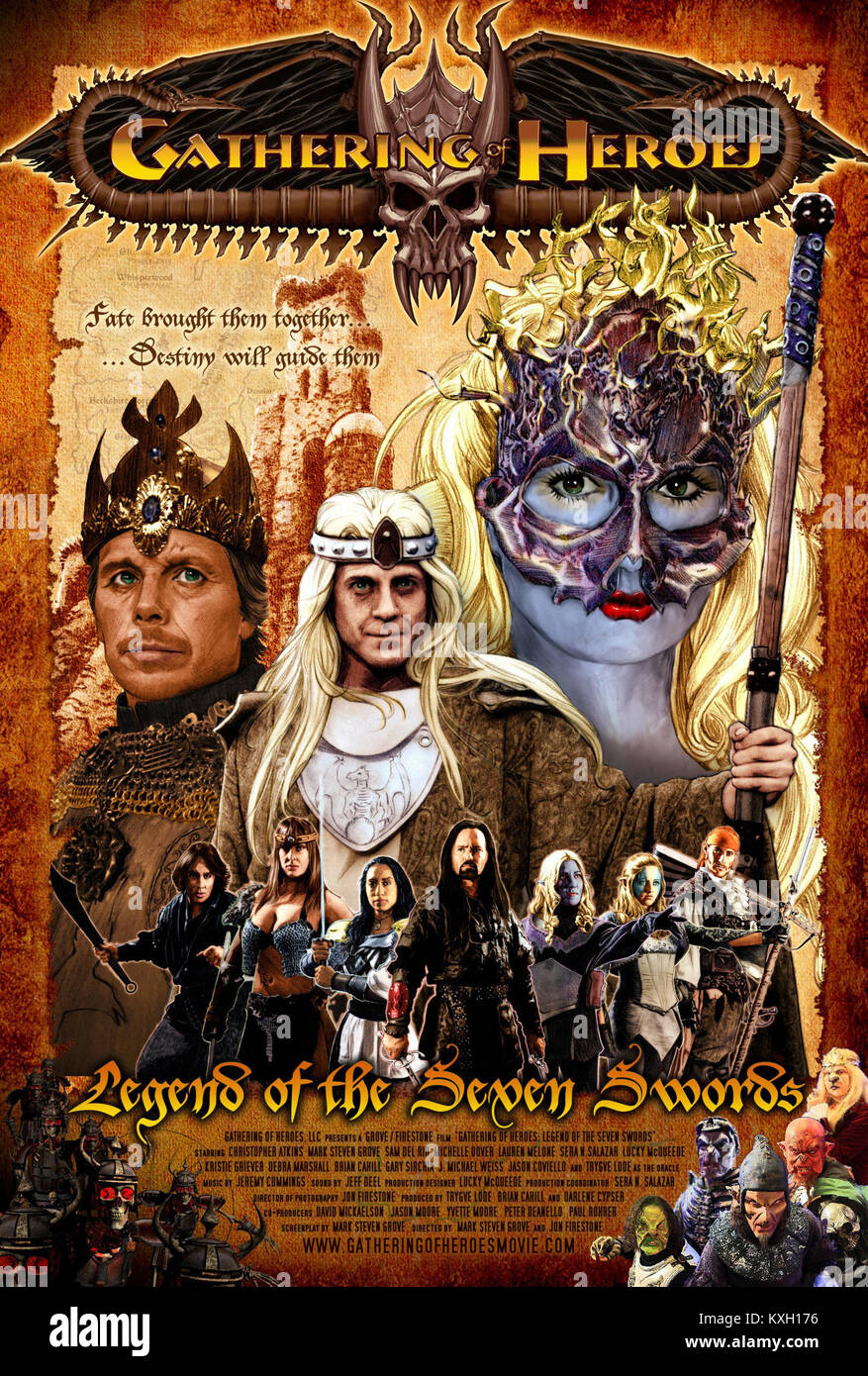 GATHERING OF HEROES: LEGEND OF THE SEVEN SWORDS, poster, top, from left ...