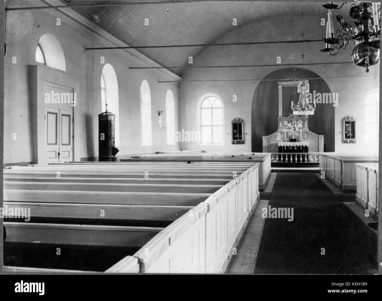 This photograph shows Adelövs Church in Jönköping County, Sweden. The ...
