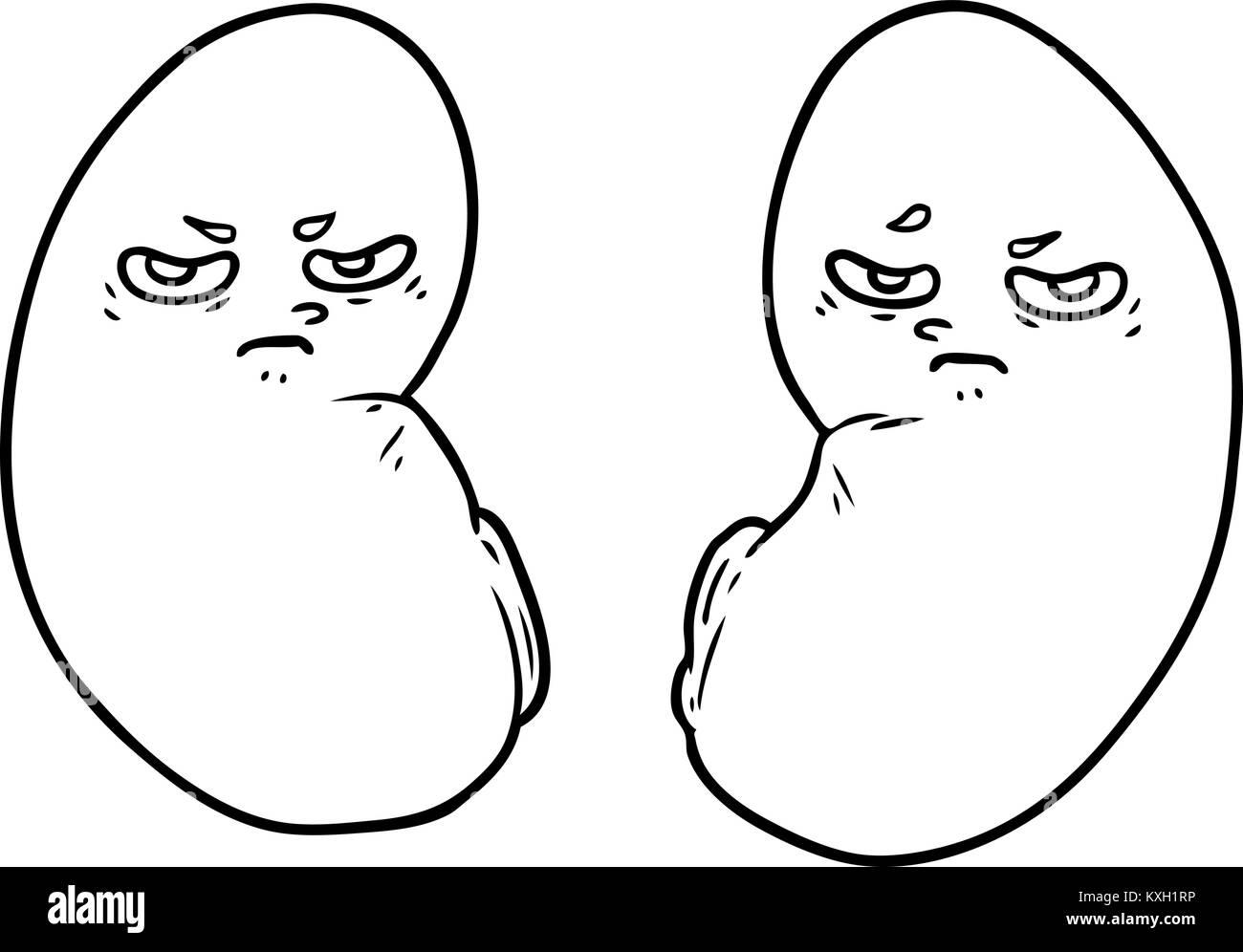 cartoon irritated kidneys Stock Vector Image & Art - Alamy