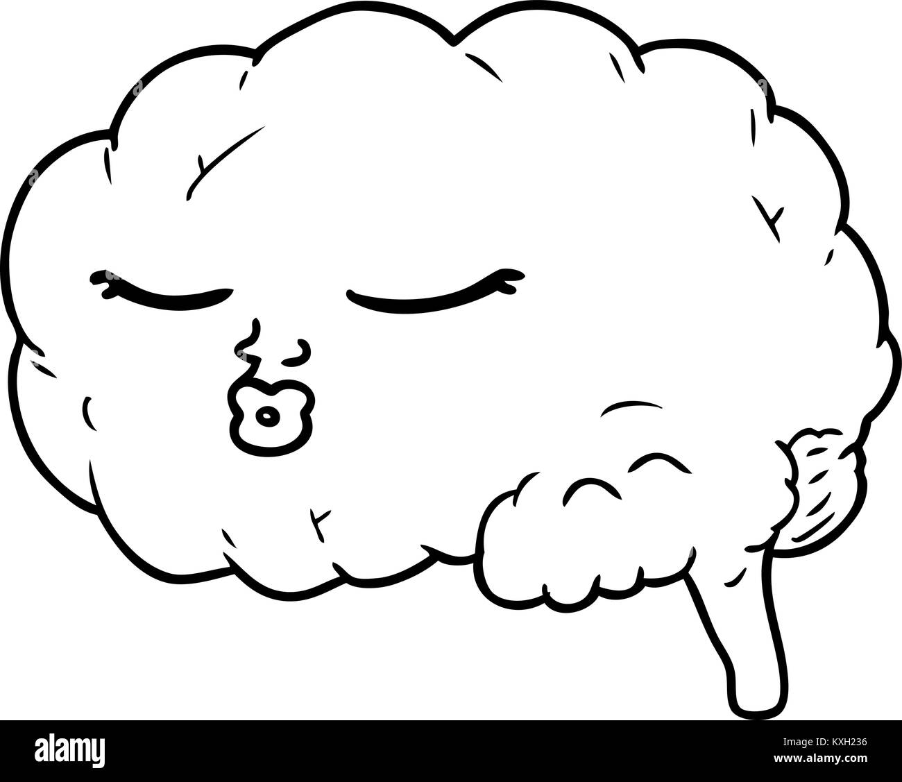 Cartoon Brain Black and White Stock Photos & Images - Alamy