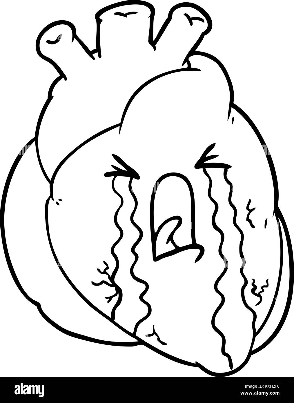 cartoon heart crying Stock Vector Image & Art - Alamy