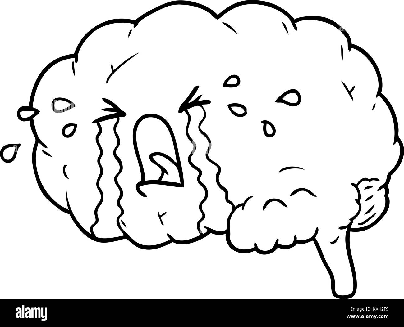 cartoon brain crying Stock Vector Image & Art - Alamy