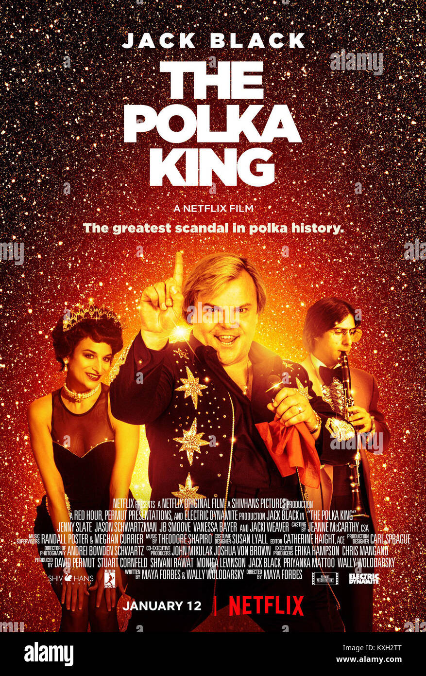 THE POLKA KING, US poster, from left: Jenny Slate, Jack Black, Jason ...