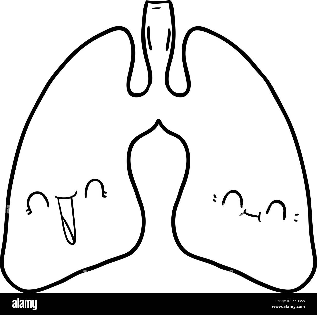 Lungs cartoon Black and White Stock Photos & Images - Alamy
