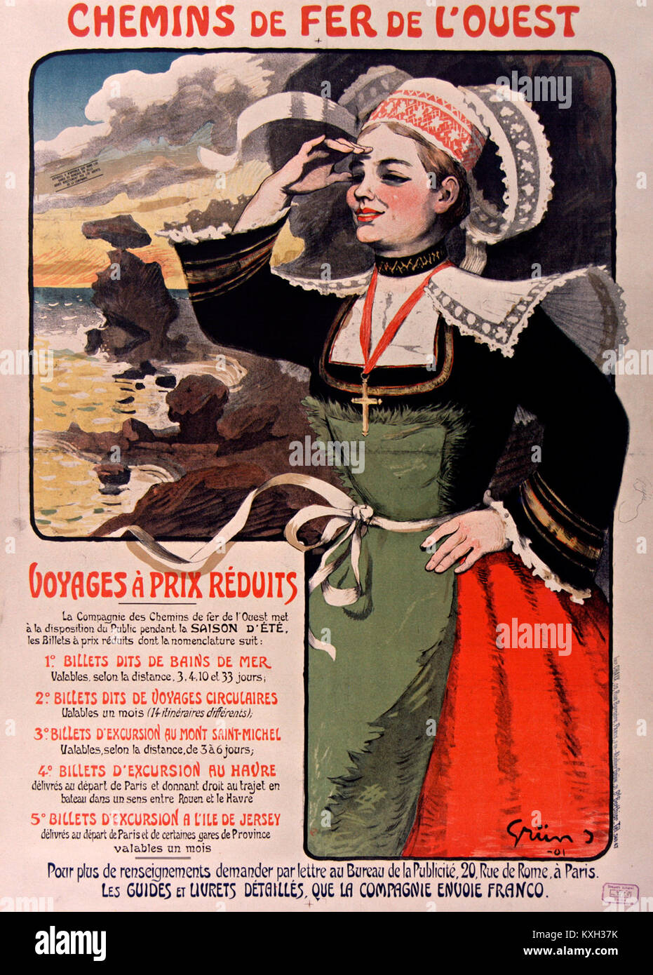 Historical advertisement poster from 1901, likely from Ouest Grin ...