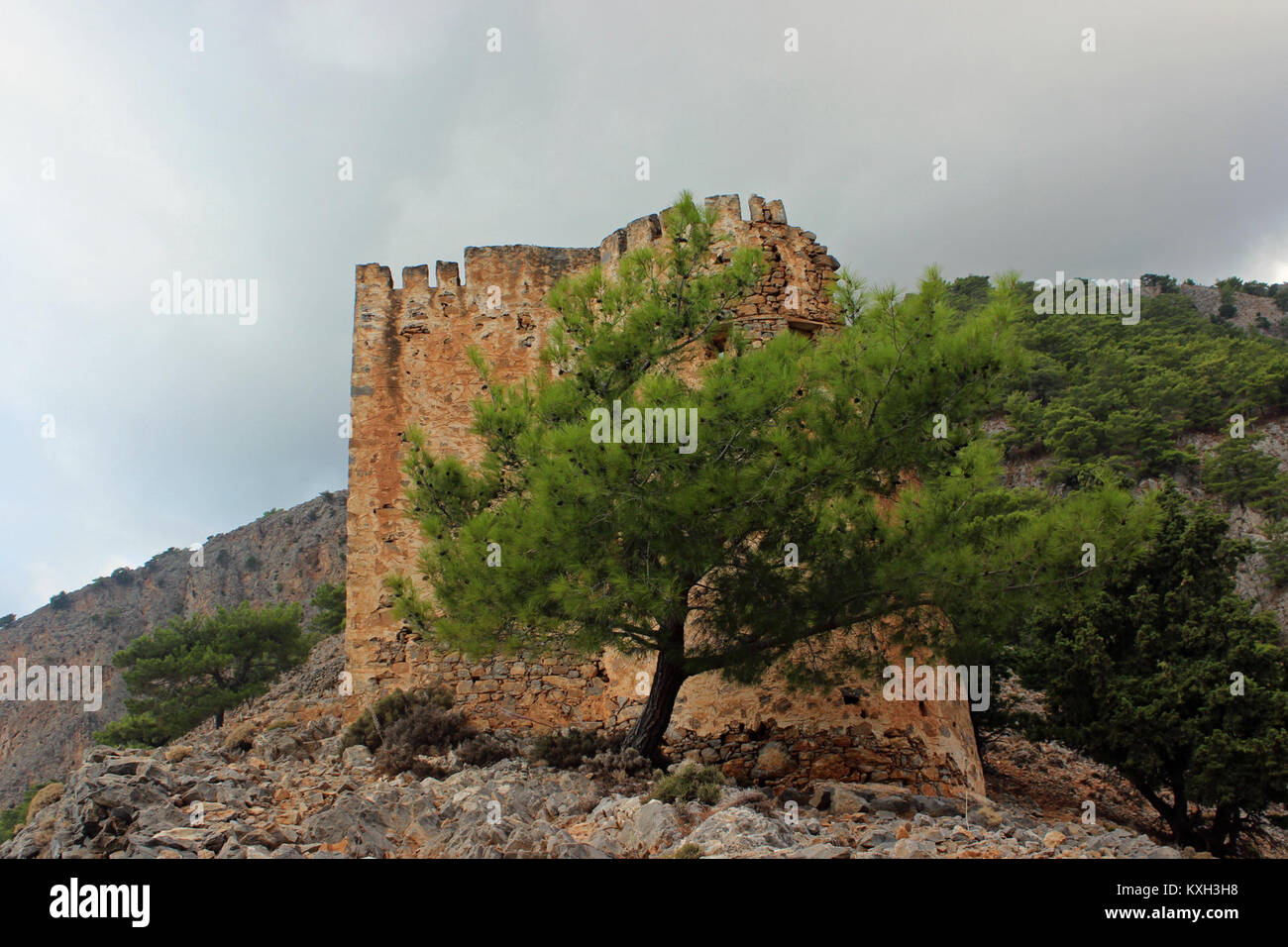 Agia Roumeli is known for its ruined castle, located in Crete, Greece ...