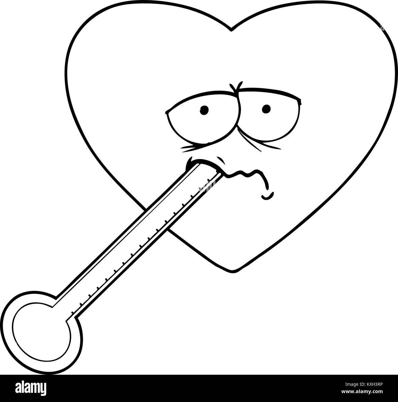cartoon love sick heart Stock Vector Image & Art - Alamy