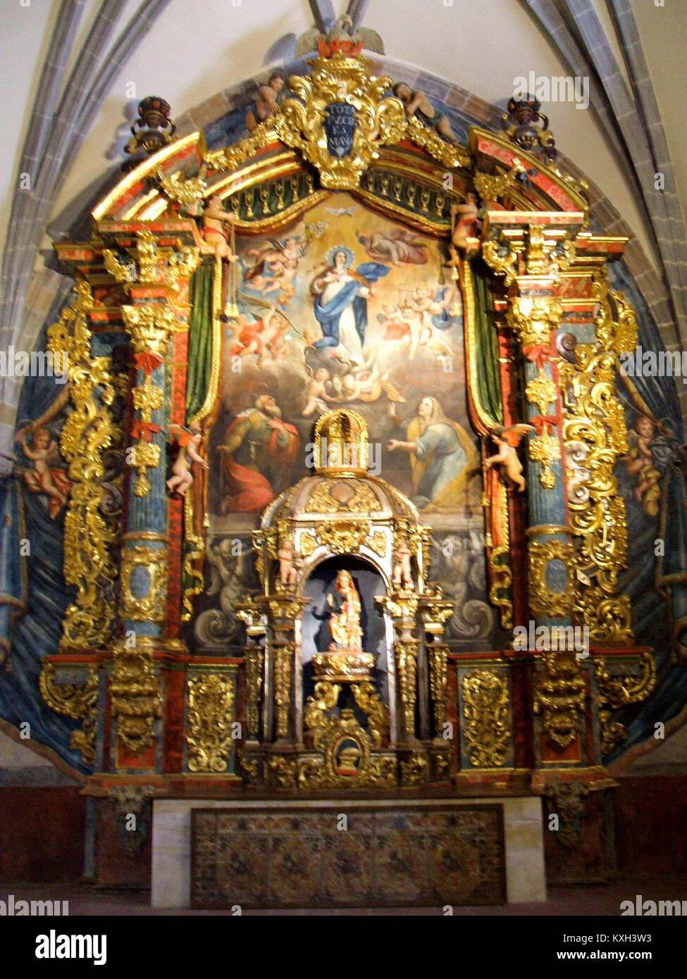 This image captures the N. S. de la Peña sanctuary in Agreda, Spain ...