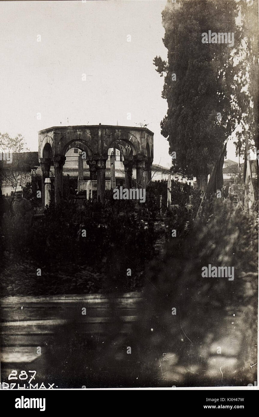 The photograph presents the ancestral tomb complex of Essad Pasha ...
