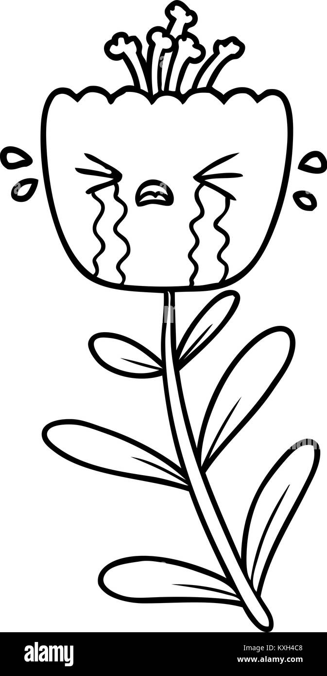 cartoon crying flower Stock Vector Image & Art - Alamy