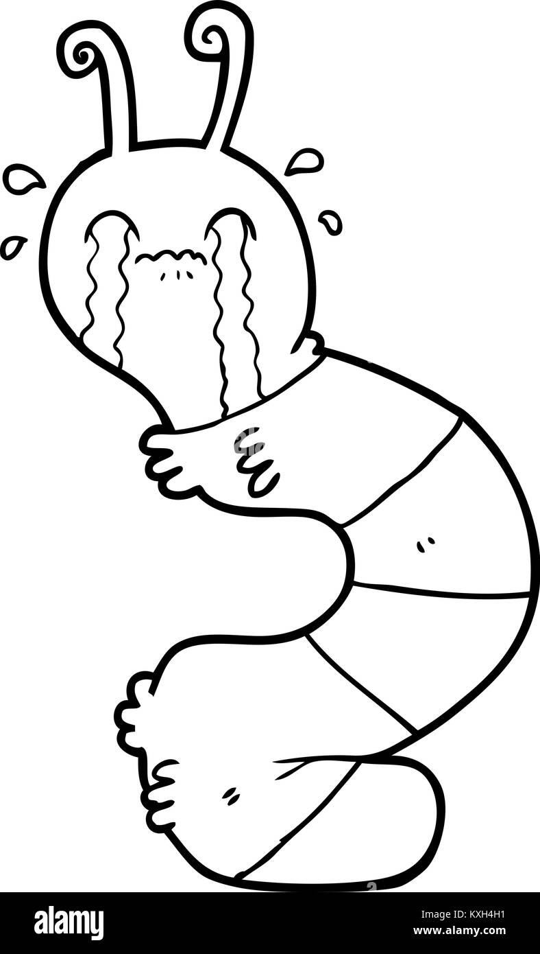 cartoon crying caterpillar Stock Vector Image & Art - Alamy