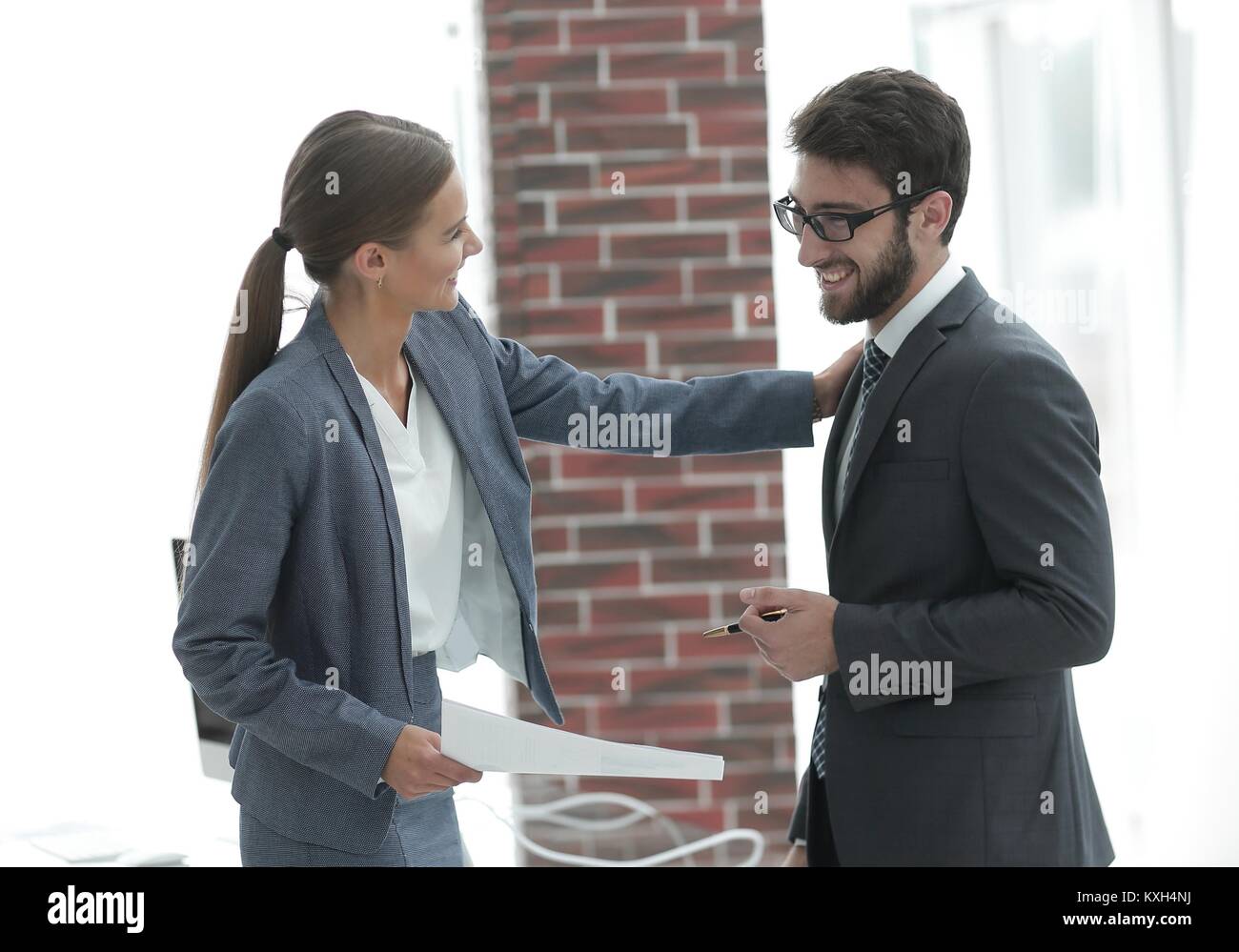 colleagues communicate with each other Stock Photo - Alamy