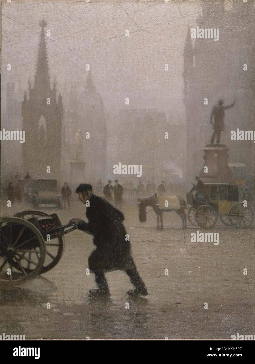 Albert Square in Manchester, captured in 1910 by Valette, showcases the ...