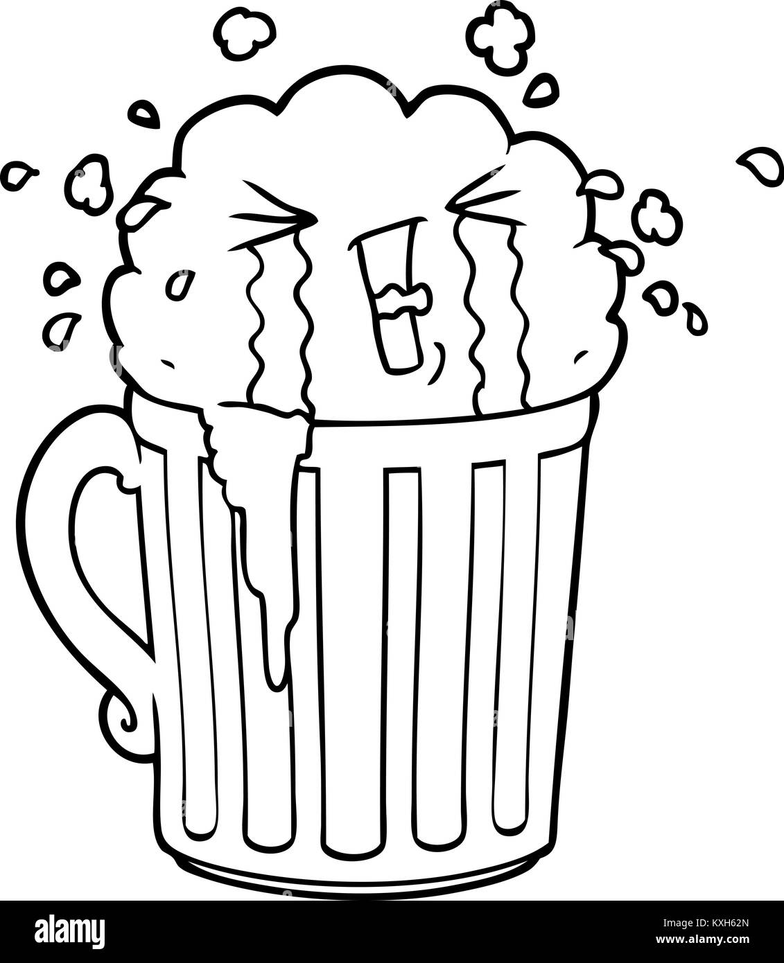 cartoon mug of beer crying Stock Vector Image & Art - Alamy
