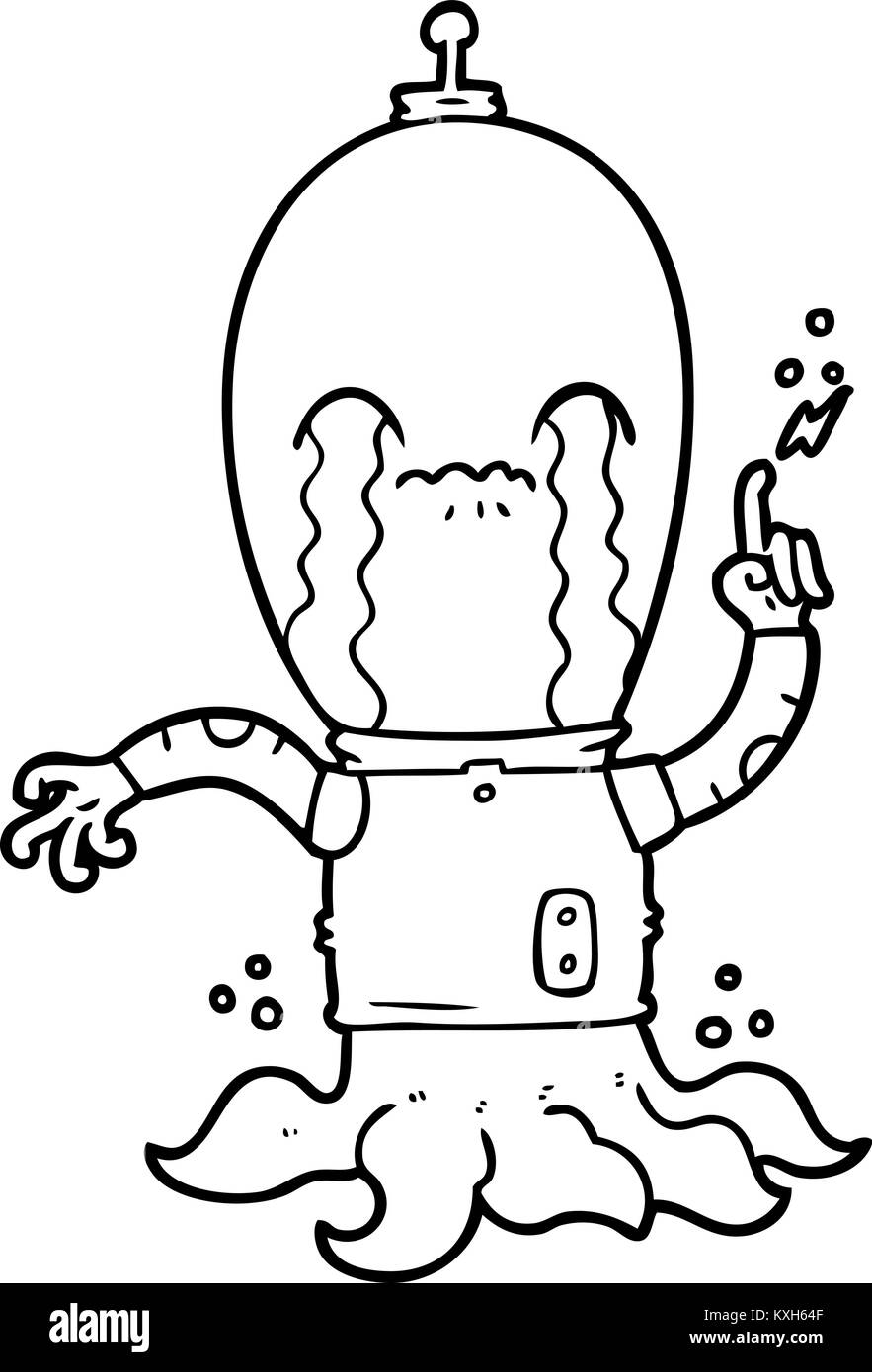 Alien cartoon Black and White Stock Photos & Images - Alamy