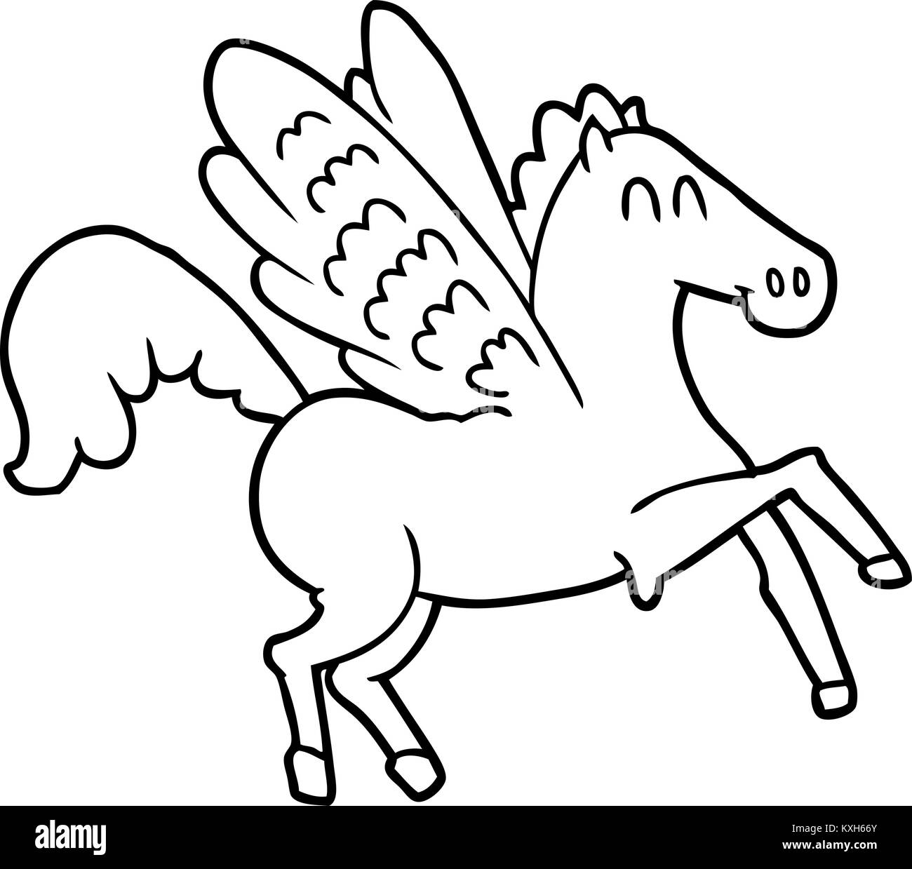 cartoon winged horse Stock Vector Image & Art - Alamy