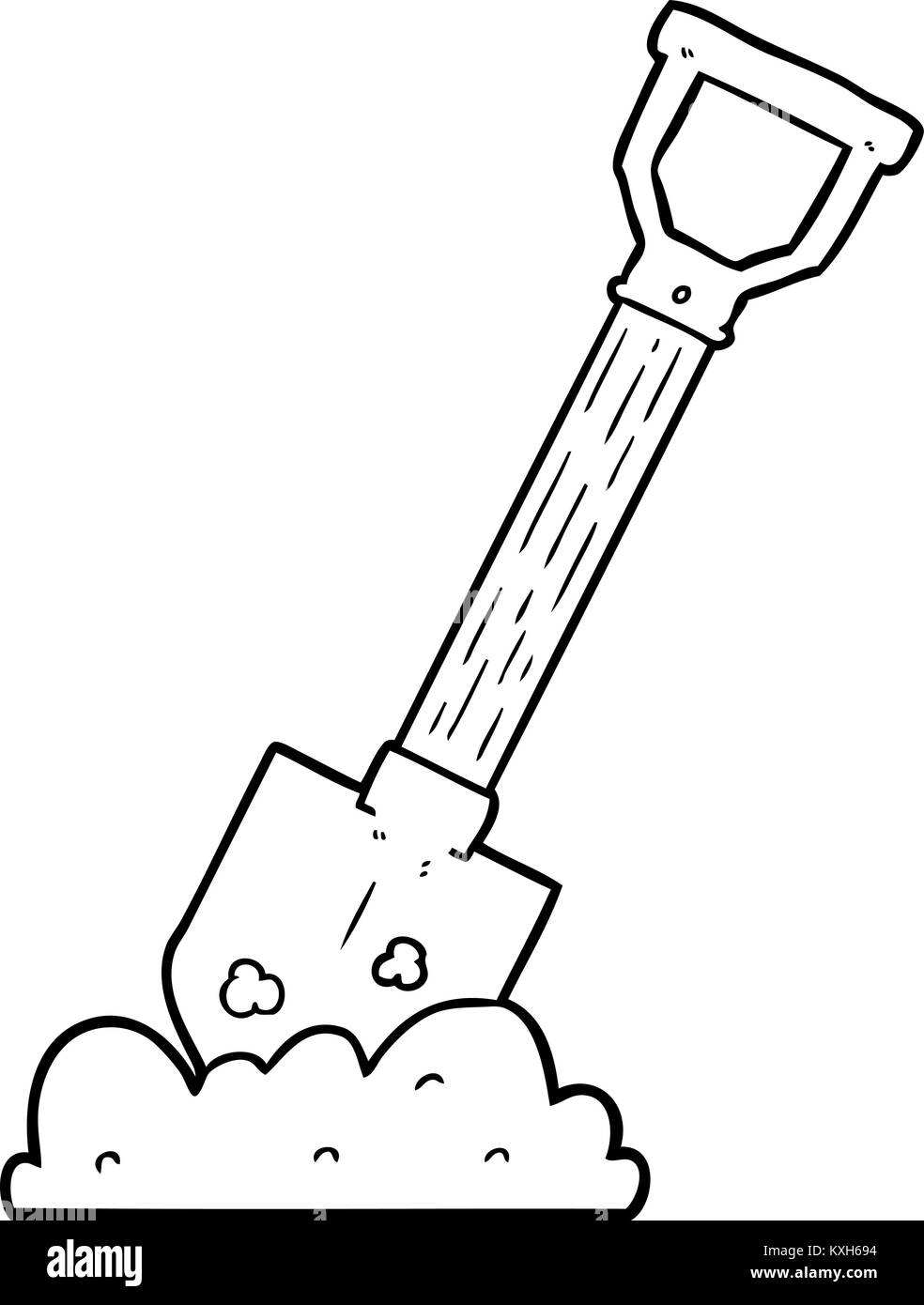 Illustration cartoon character shovel Black and White Stock Photos ...