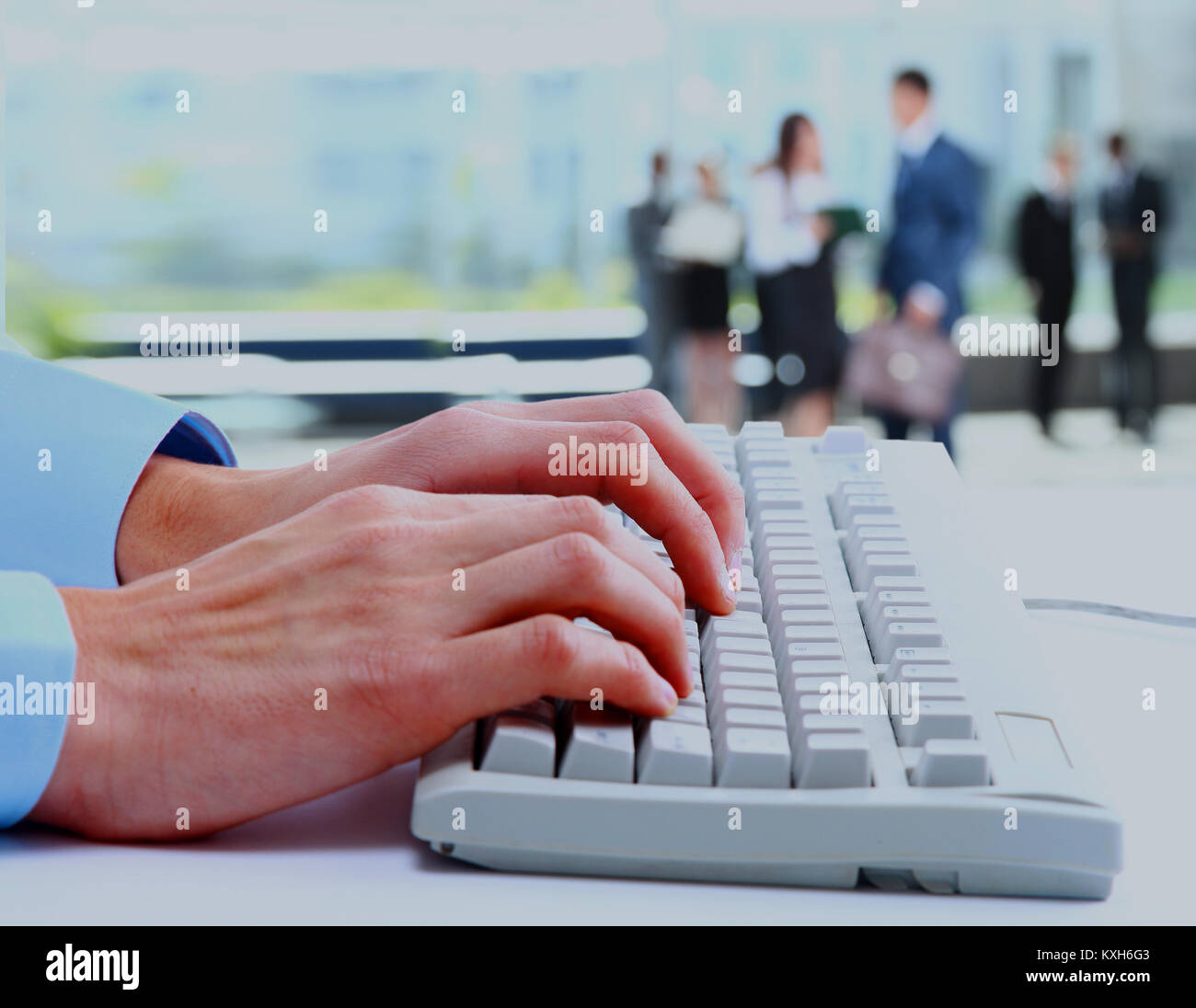 Hands on Keyboard Stock Photo - Alamy