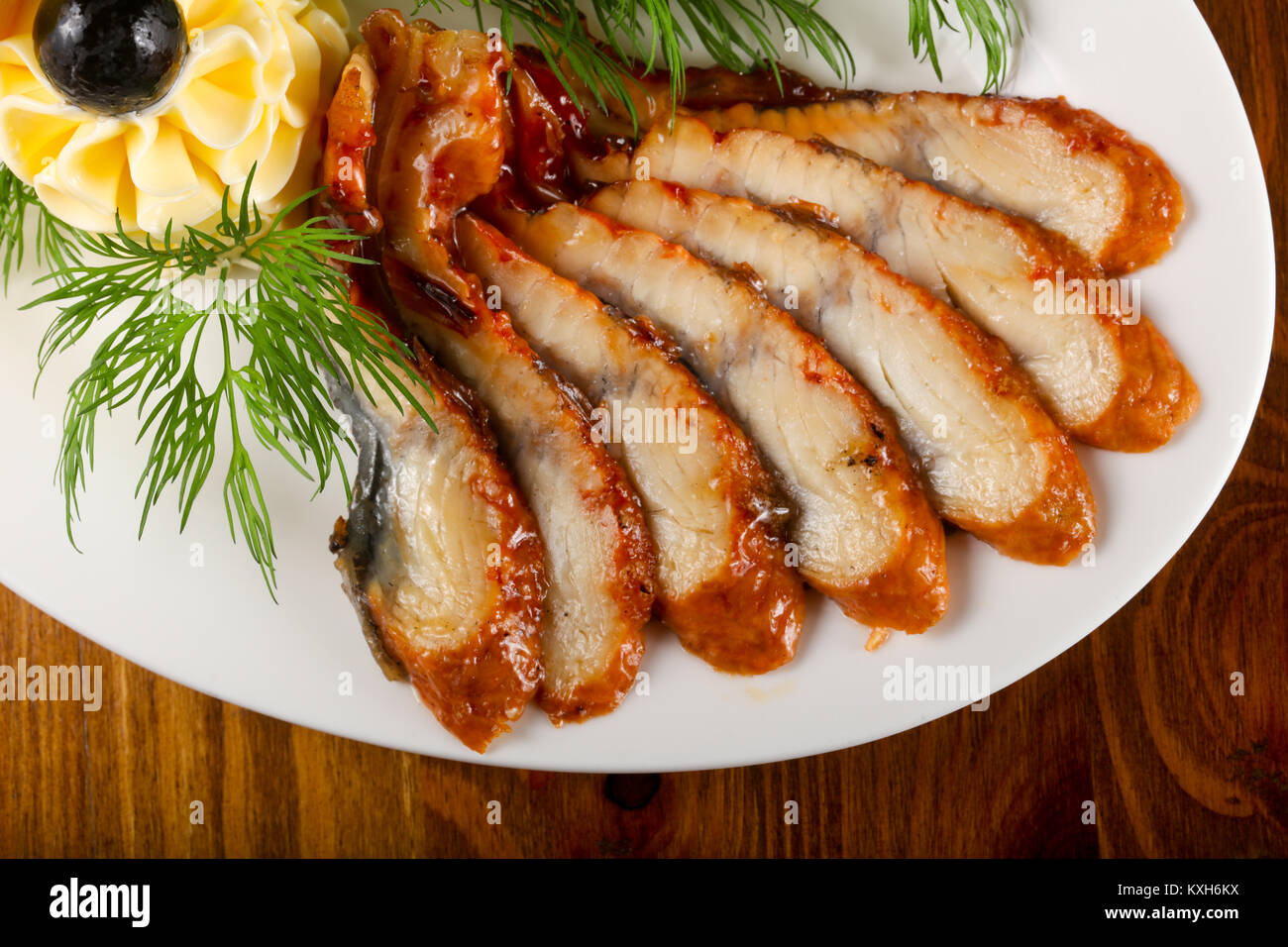 Eel sashimi with butter Stock Photo - Alamy
