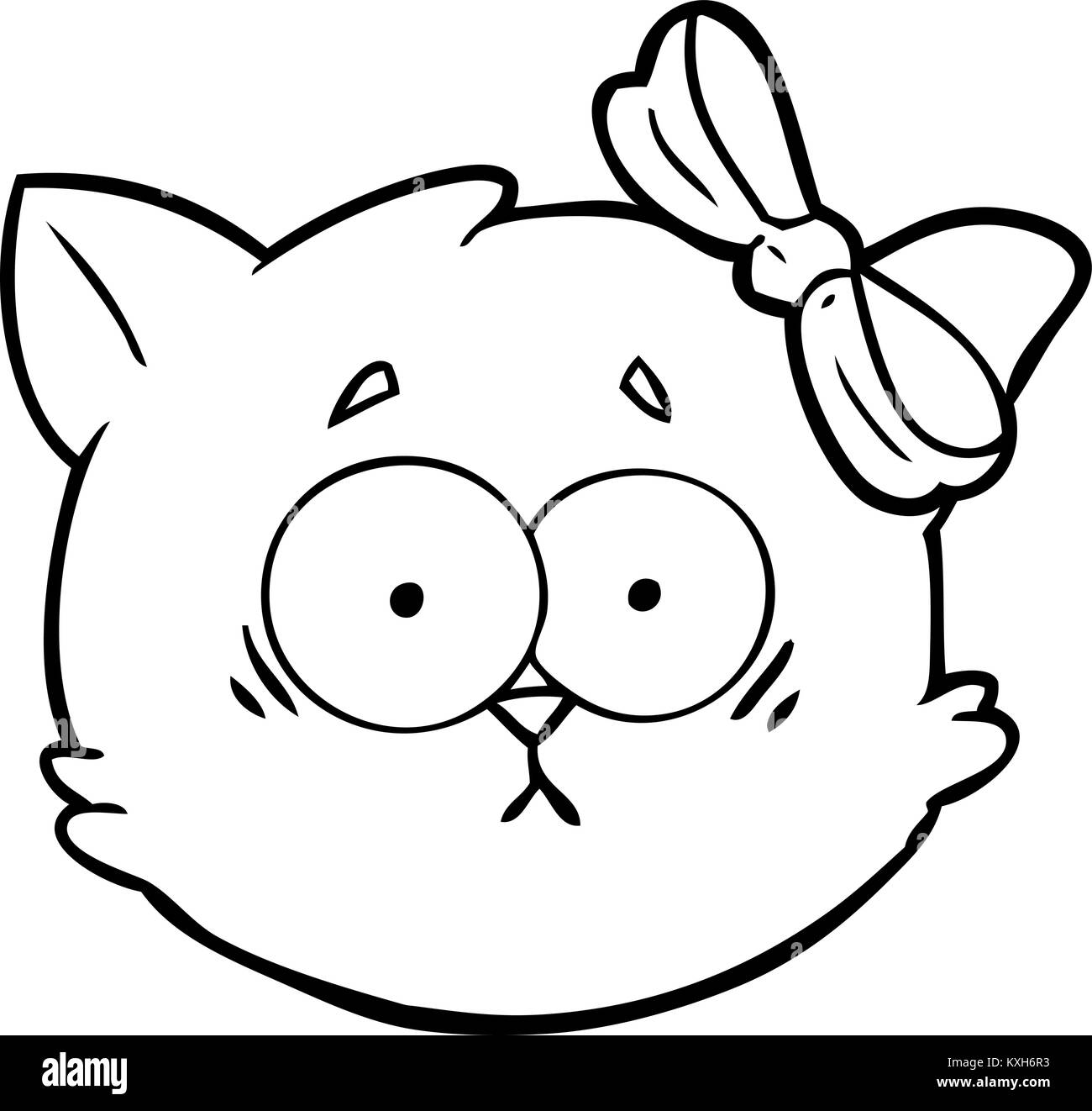 Scared Cat Face Drawing