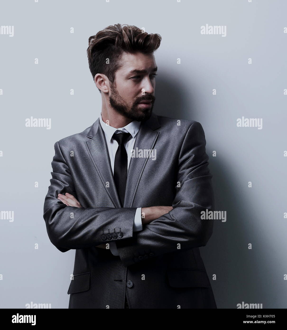 Handsome business man over white background Stock Photo - Alamy