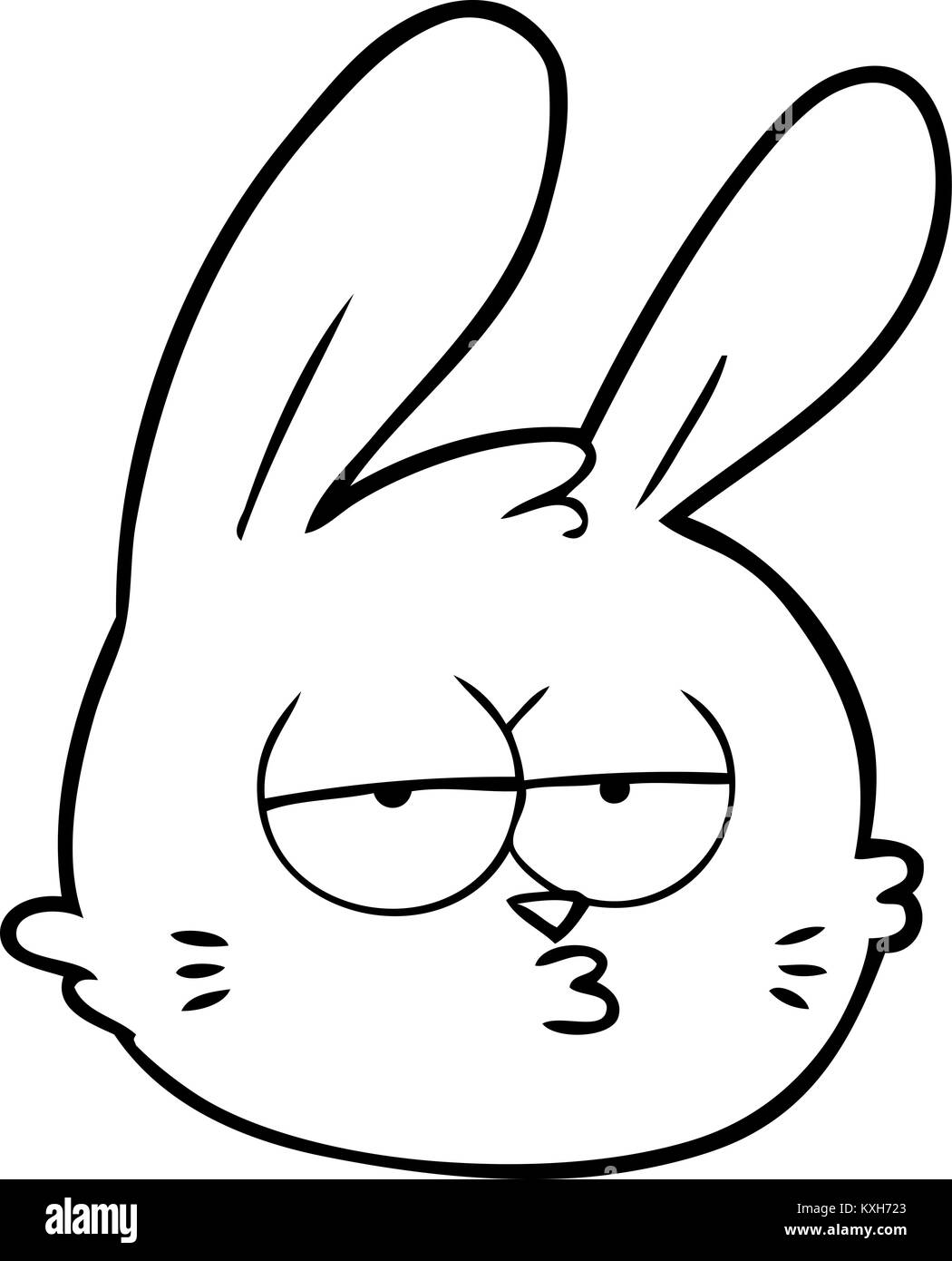 cartoon jaded rabbit face Stock Vector Image & Art - Alamy
