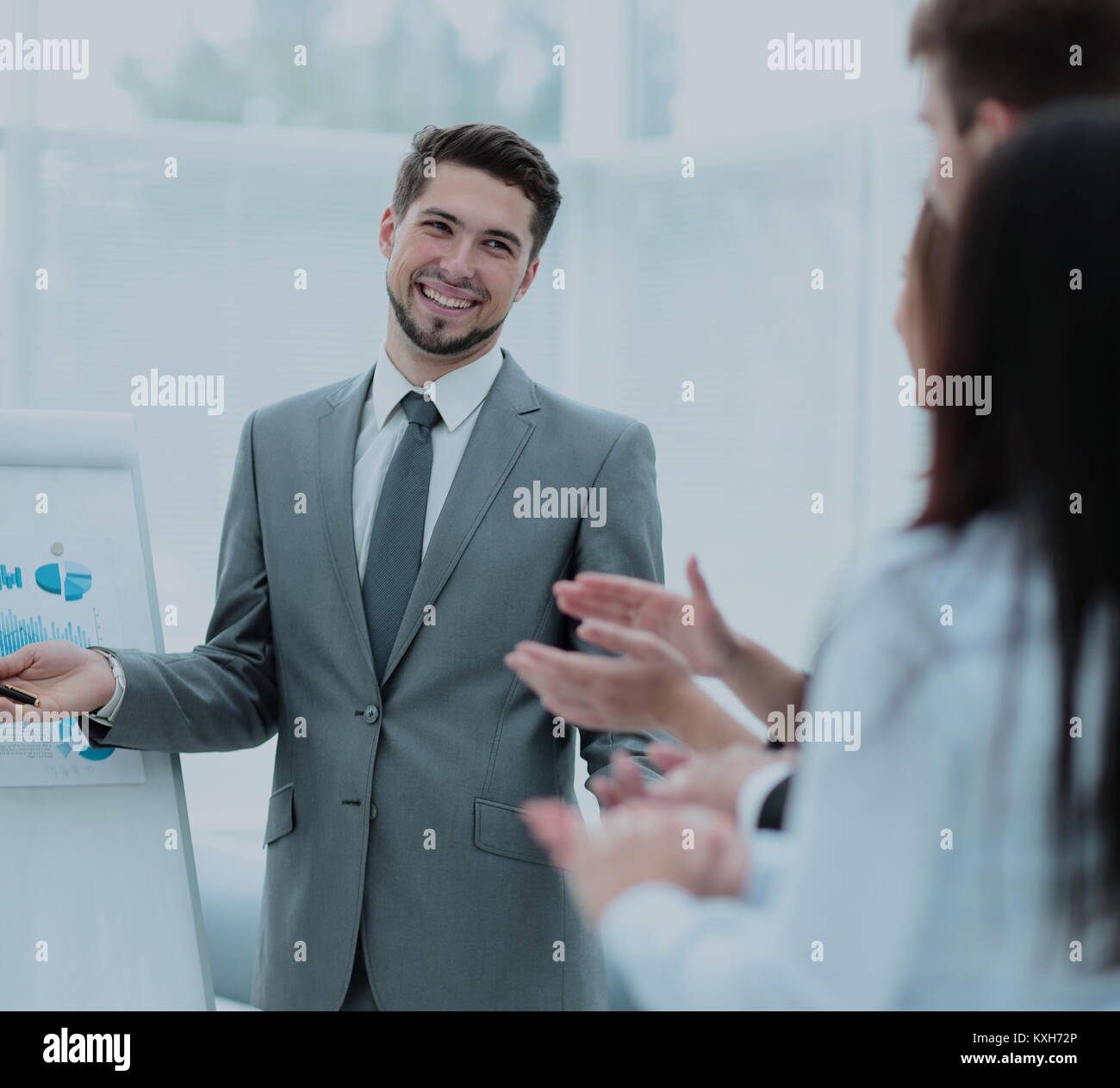Business people clapping at conference. Business presentation Stock ...