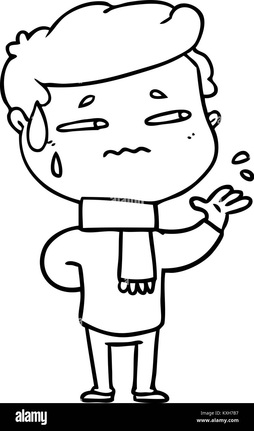 cartoon anxious man Stock Vector Image & Art - Alamy