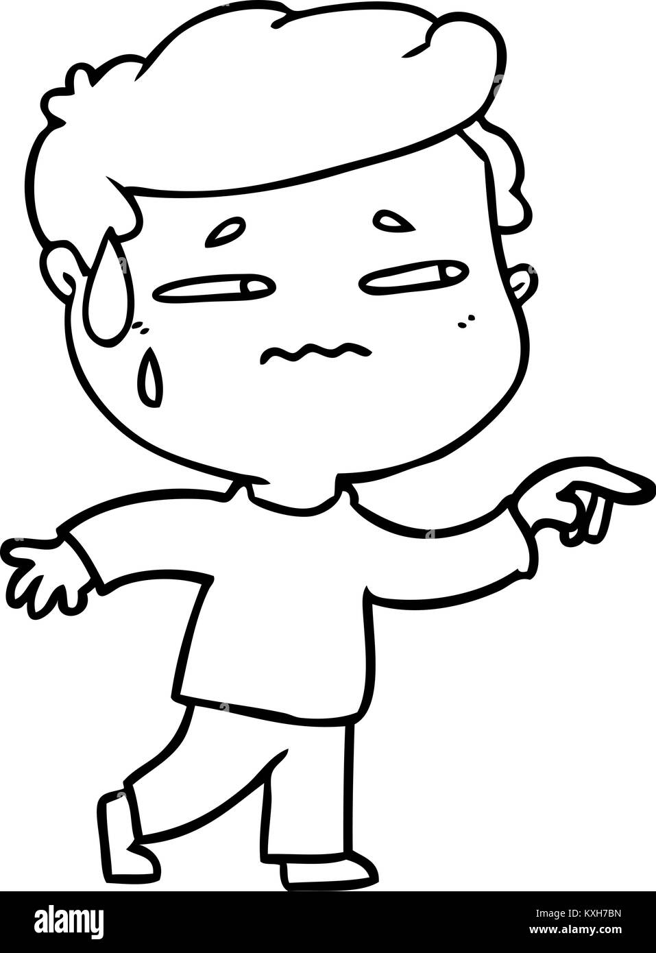 cartoon anxious man pointing Stock Vector Image & Art - Alamy