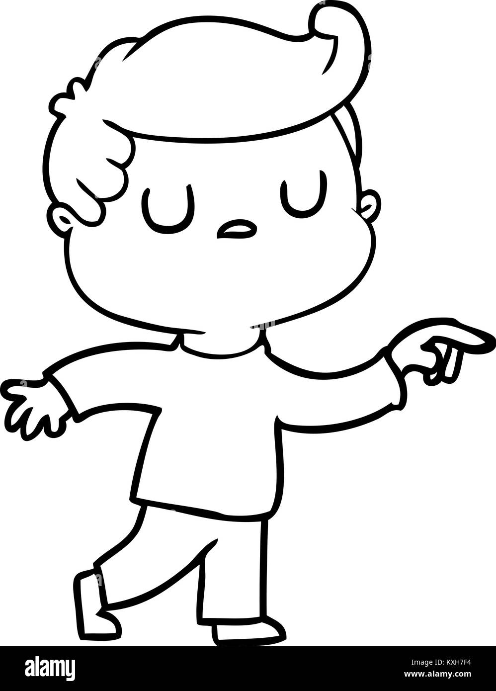 cartoon aloof man pointing finger Stock Vector Image & Art - Alamy