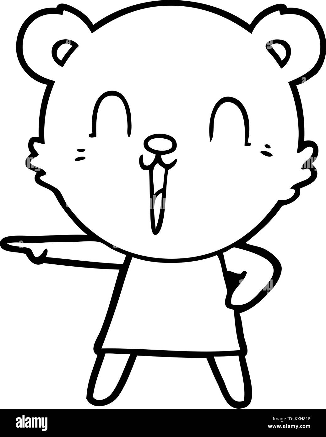 happy cartoon bear pointing Stock Vector Image & Art - Alamy